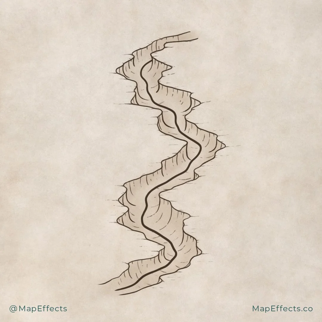 How to Draw Simple Canyons on Your Fantasy Map — Map Effects