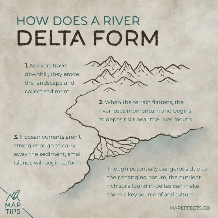 Drawing Deltas on Fantasy Maps - How Do They Form? — Map Effects