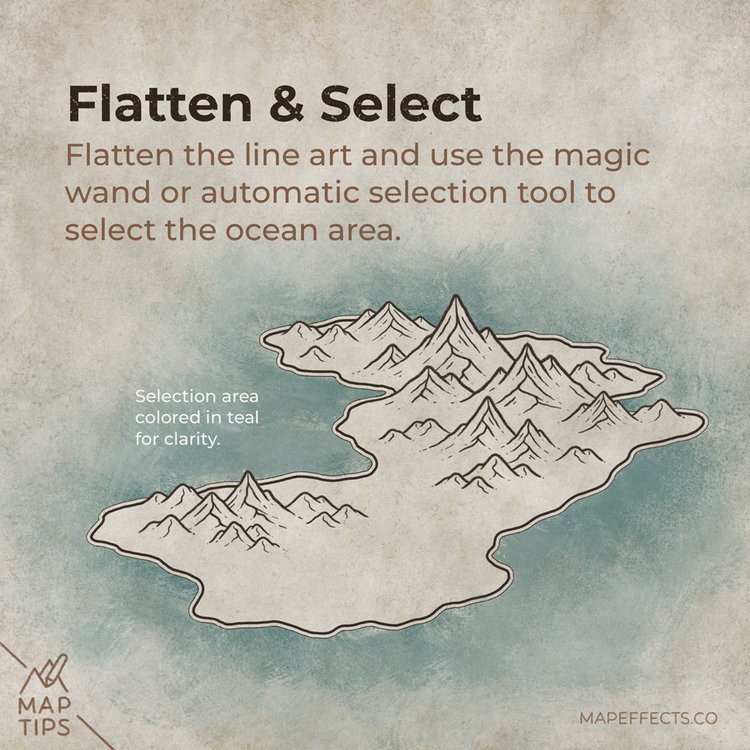 Easy Way to Add Ocean Hatching to Your Fantasy Maps — Map Effects