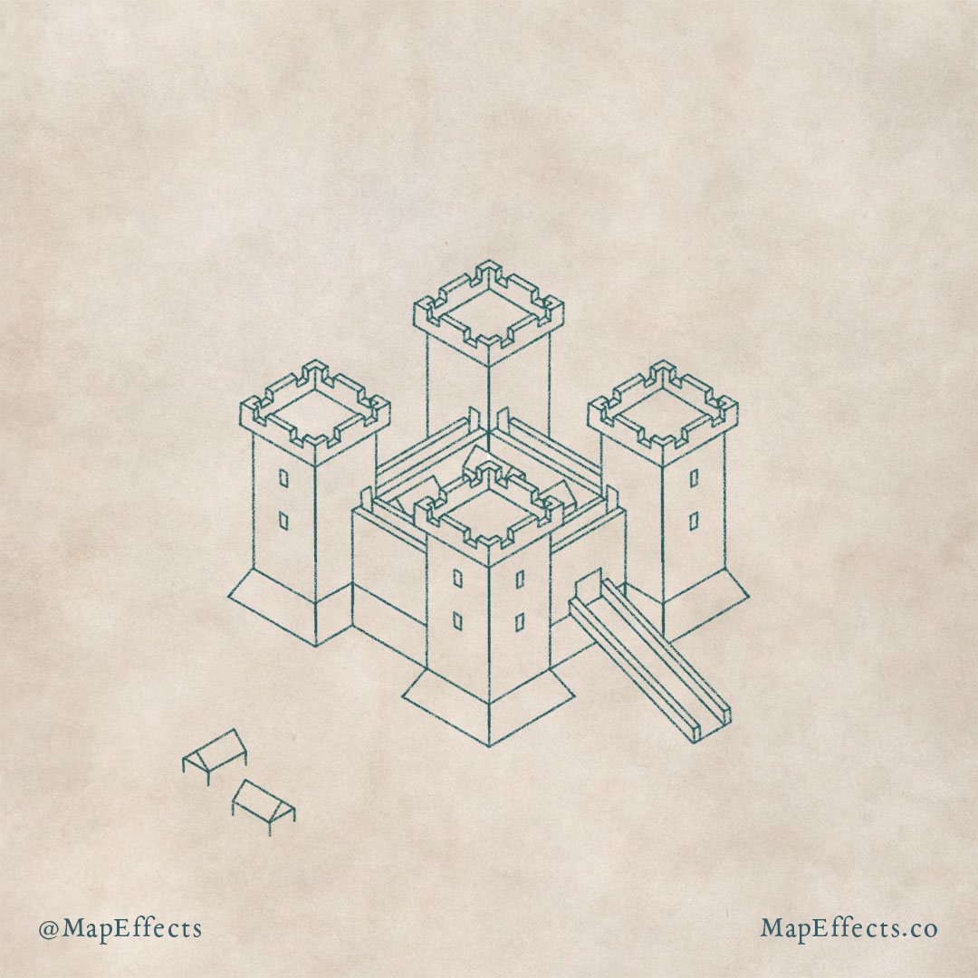 How to Draw an Isometric Castle Icon On Your Fantasy Map — Map Effects