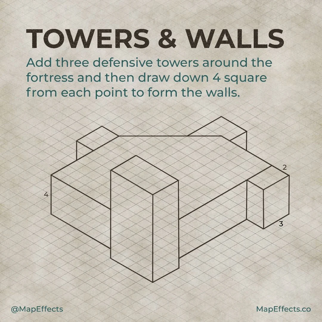 How to Draw an Isometric Fortress on Your Fantasy Maps — Map Effects