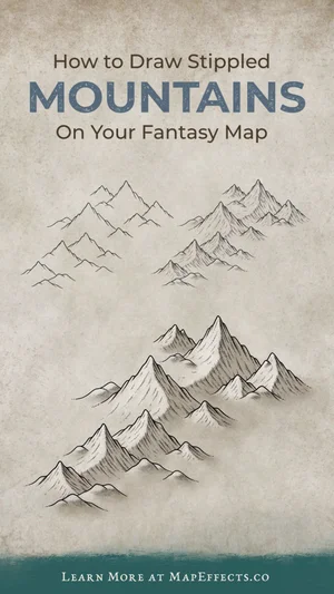 How to Draw Stippled Mountains On Your Fantasy Maps — Map Effects
