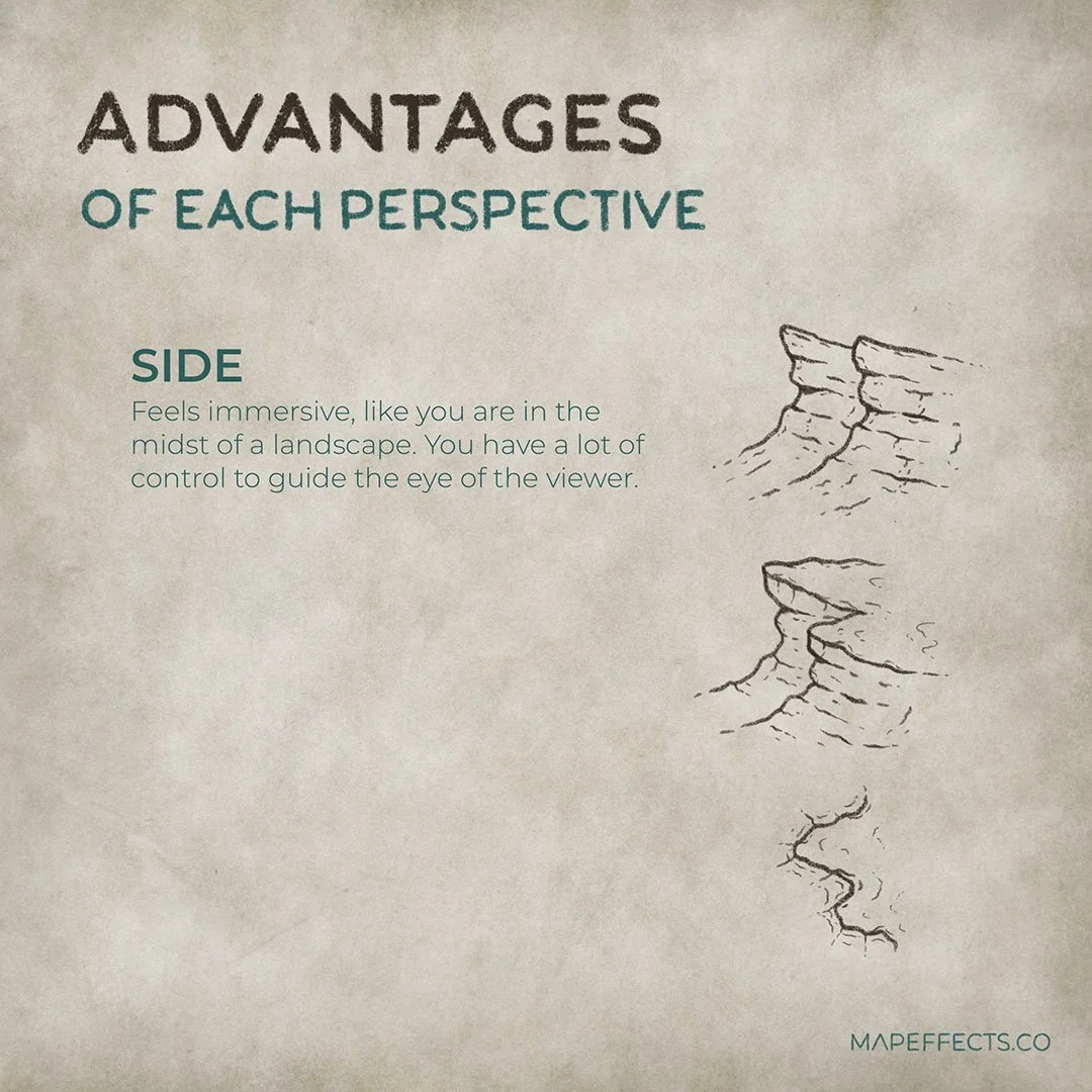 Drawing Cliffs in Different Perspectives on Your Fantasy Map — Map Effects