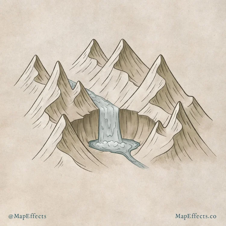 How to Draw Waterfalls on Your Fantasy Maps — Map Effects
