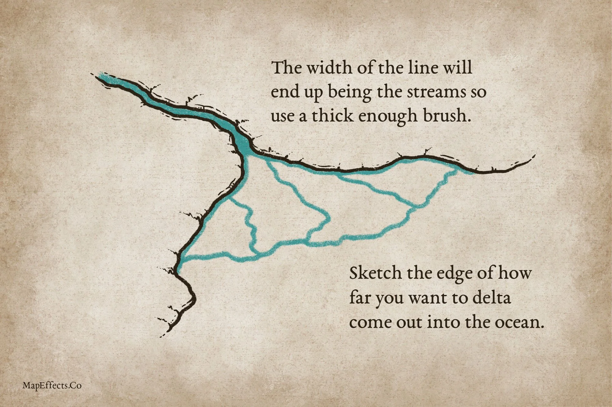 How to Draw River Deltas on Fantasy Maps — Map Effects