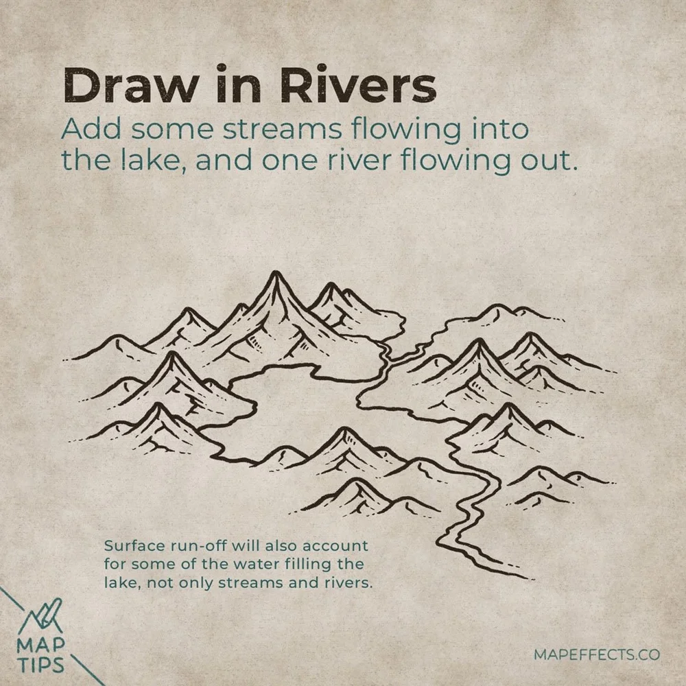 How to Draw a Lake in the Mountains on Your Fantasy Maps — Map Effects