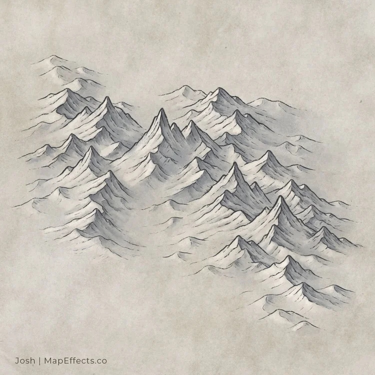 How to Draw Ridge-Line Mountains on Your Fantasy Maps — Map Effects