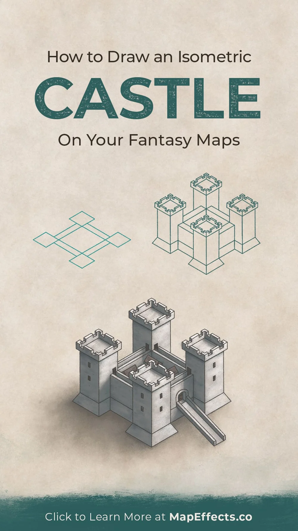 How to Draw an Isometric Castle Icon On Your Fantasy Map — Map Effects