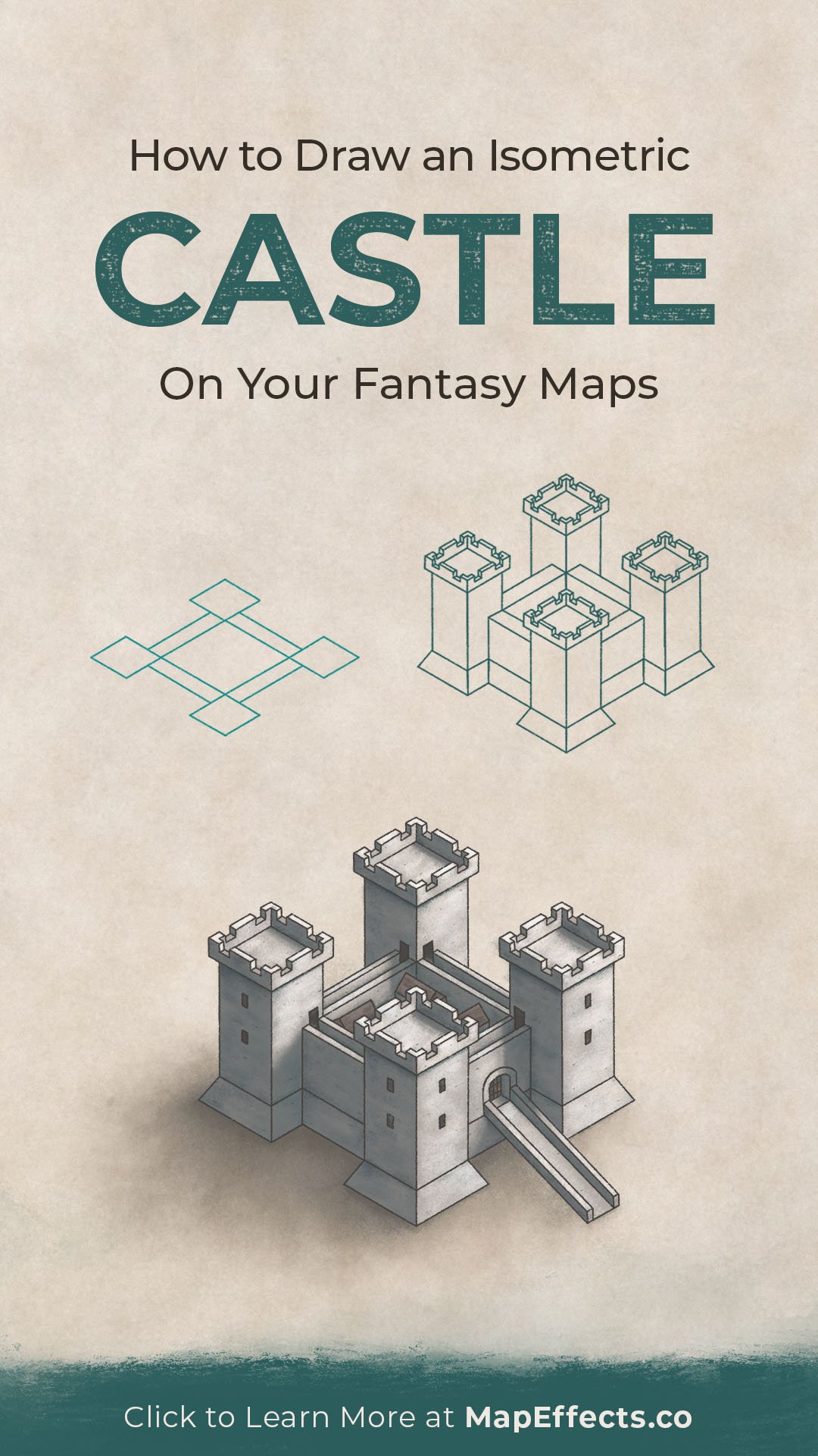 How to Draw an Isometric Castle Icon On Your Fantasy Map — Map Effects
