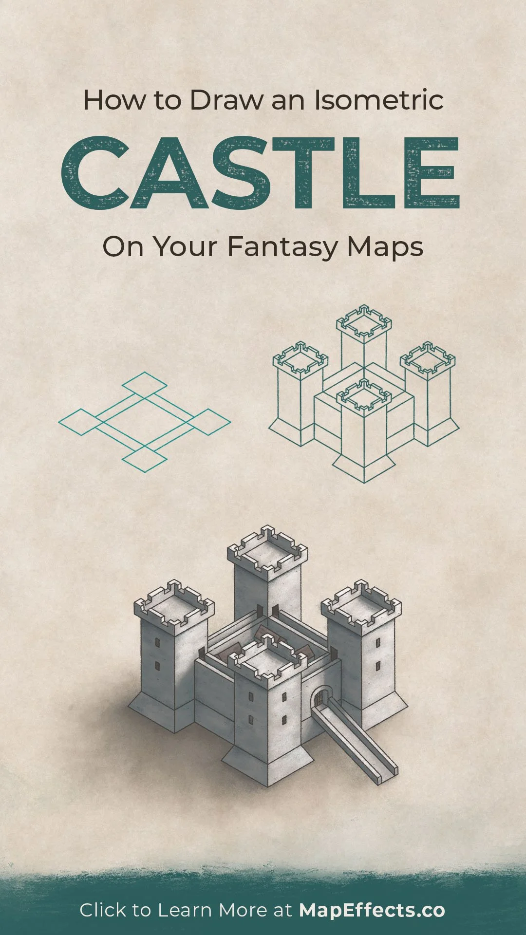 How to Draw an Isometric Castle Icon On Your Fantasy Map — Map Effects