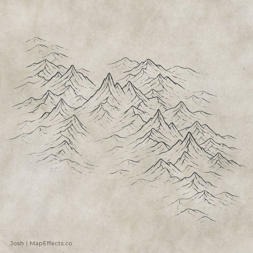 How to Draw Ridge-Line Mountains on Your Fantasy Maps — Map Effects