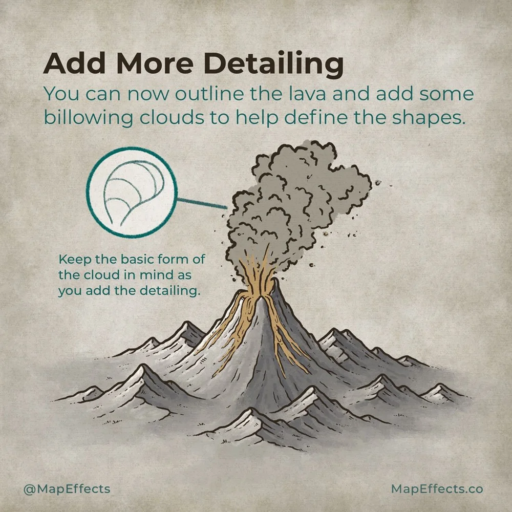 How to Draw a Volcanic Eruption on Your Fantasy Maps — Map Effects