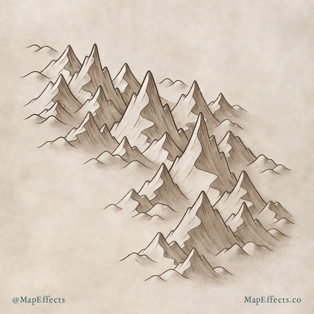 How to Draw Mountains on Your Fantasy Map — Map Effects