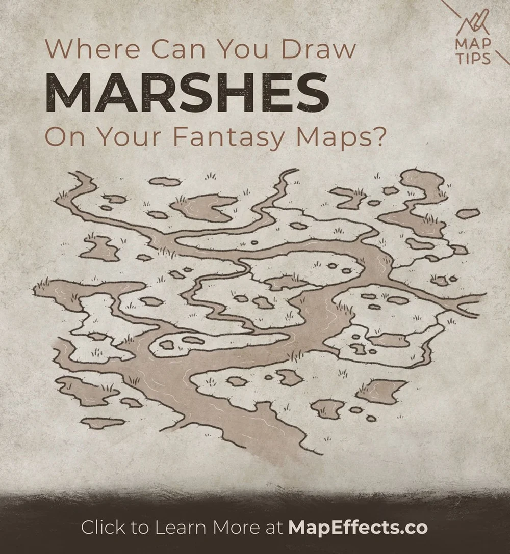 Drawing Marshes on Your Fantasy Maps - Where Do They Form? — Map Effects