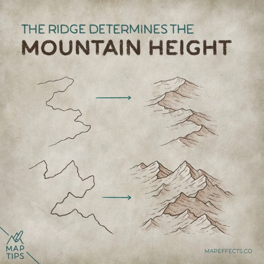 Adjusting Ridges for Mountain Height on Fantasy Maps — Map Effects