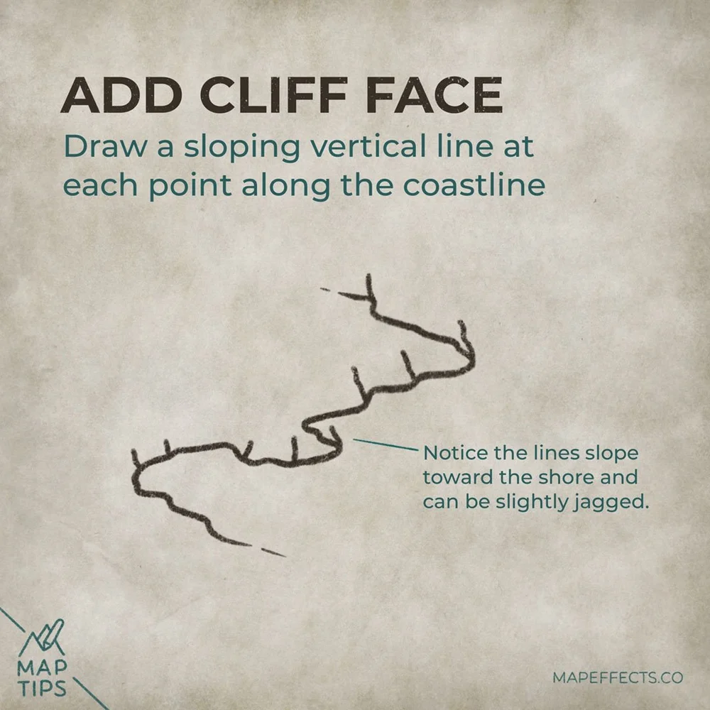 How to Draw Cliffs on the Coastline of Your Fantasy Maps — Map Effects