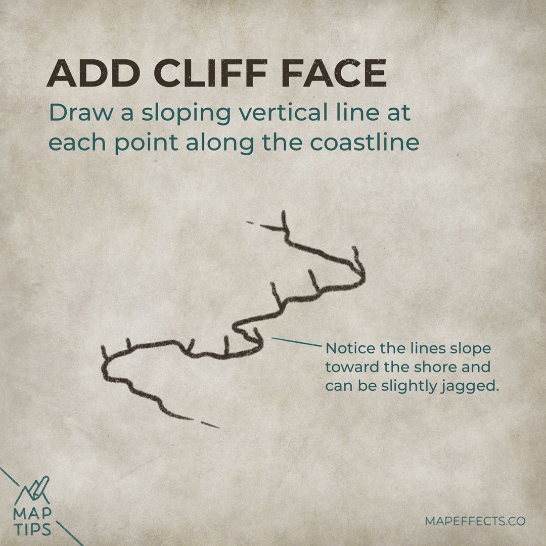 How to Draw Cliffs on the Coastline of Your Fantasy Maps — Map Effects