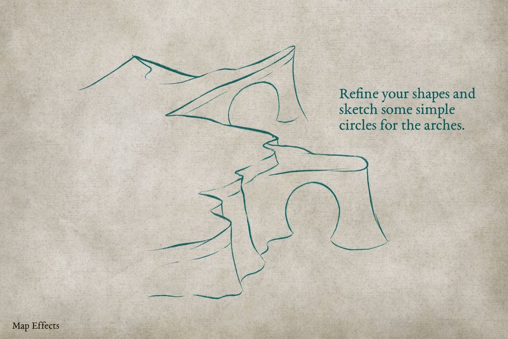 How to Draw Sea Arches on Fantasy Maps - Tutorial — Map Effects