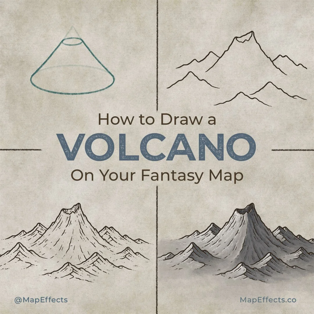 How to Draw a Volcano on Your Fantasy Maps — Map Effects