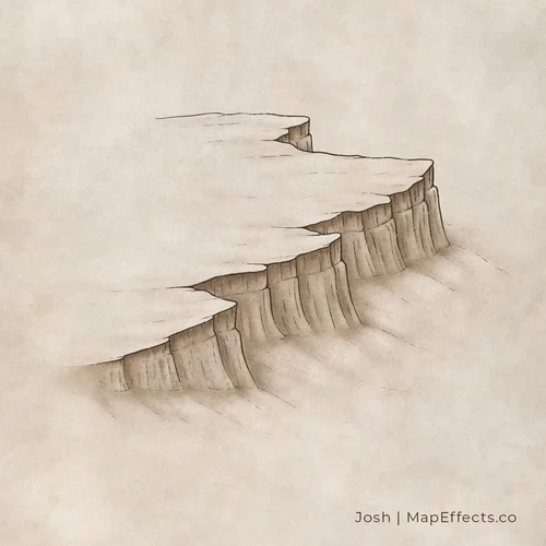 How to Draw a Plateau or Cliff on Your Fantasy Maps — Map Effects