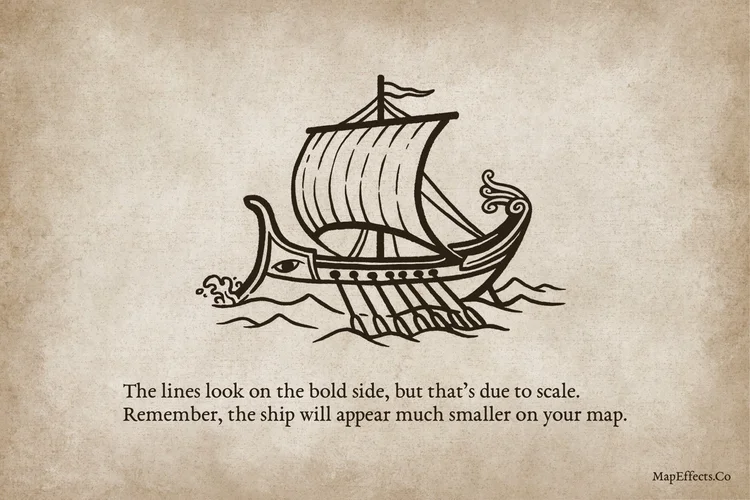 How to Draw a Greek Style Ship on Fantasy Maps — Map Effects