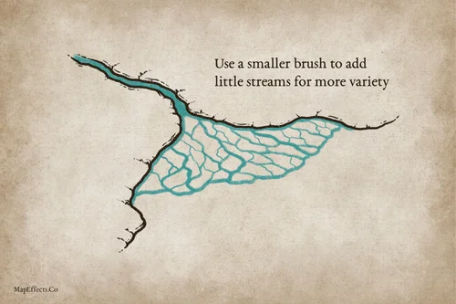 How to Draw River Deltas on Fantasy Maps — Map Effects