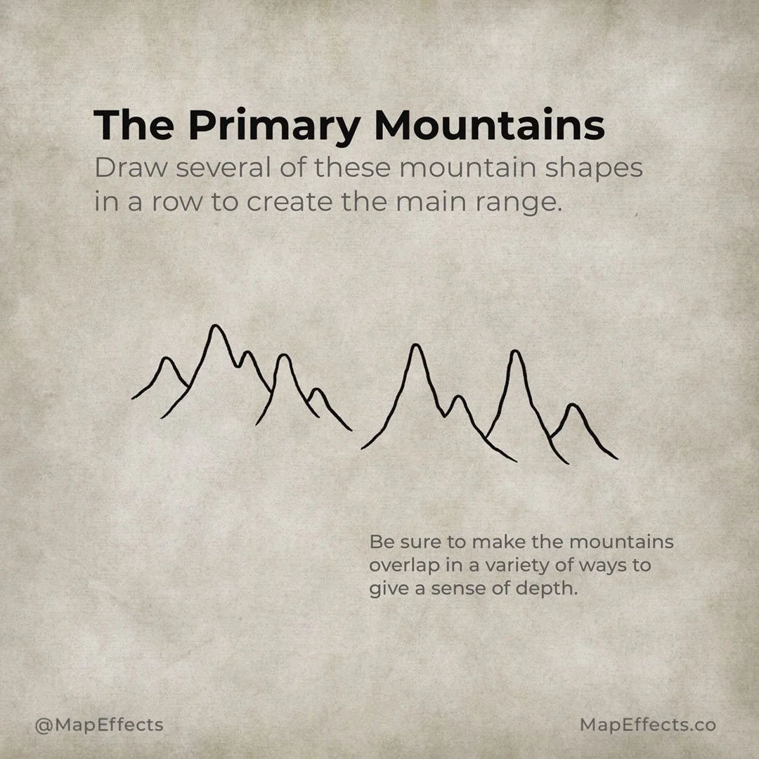 How to Draw Classic Fantasy Mountains on Your Map — Map Effects