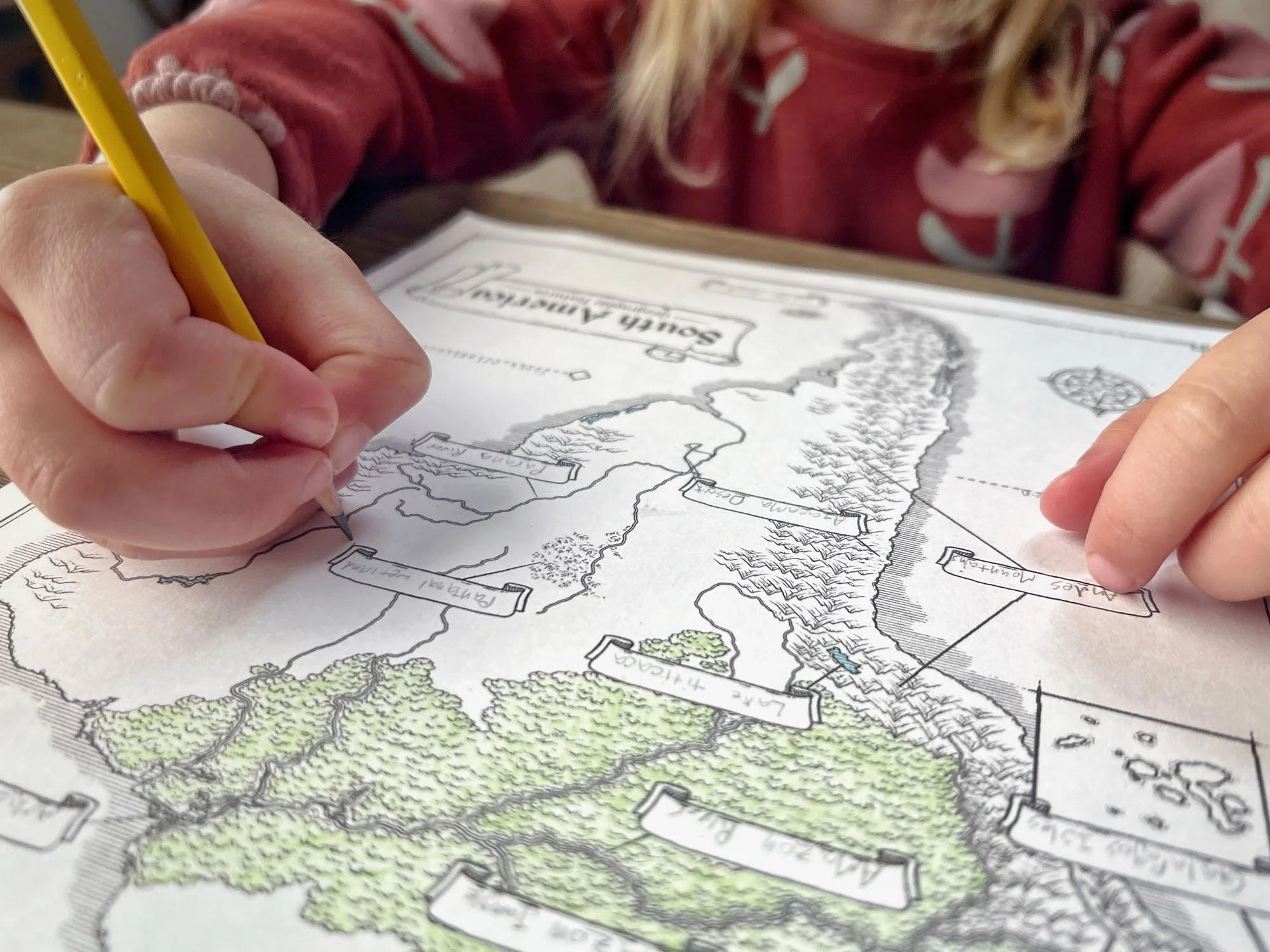 South American Hand Drawn Fillable Map for Homeschooling — Map Effects