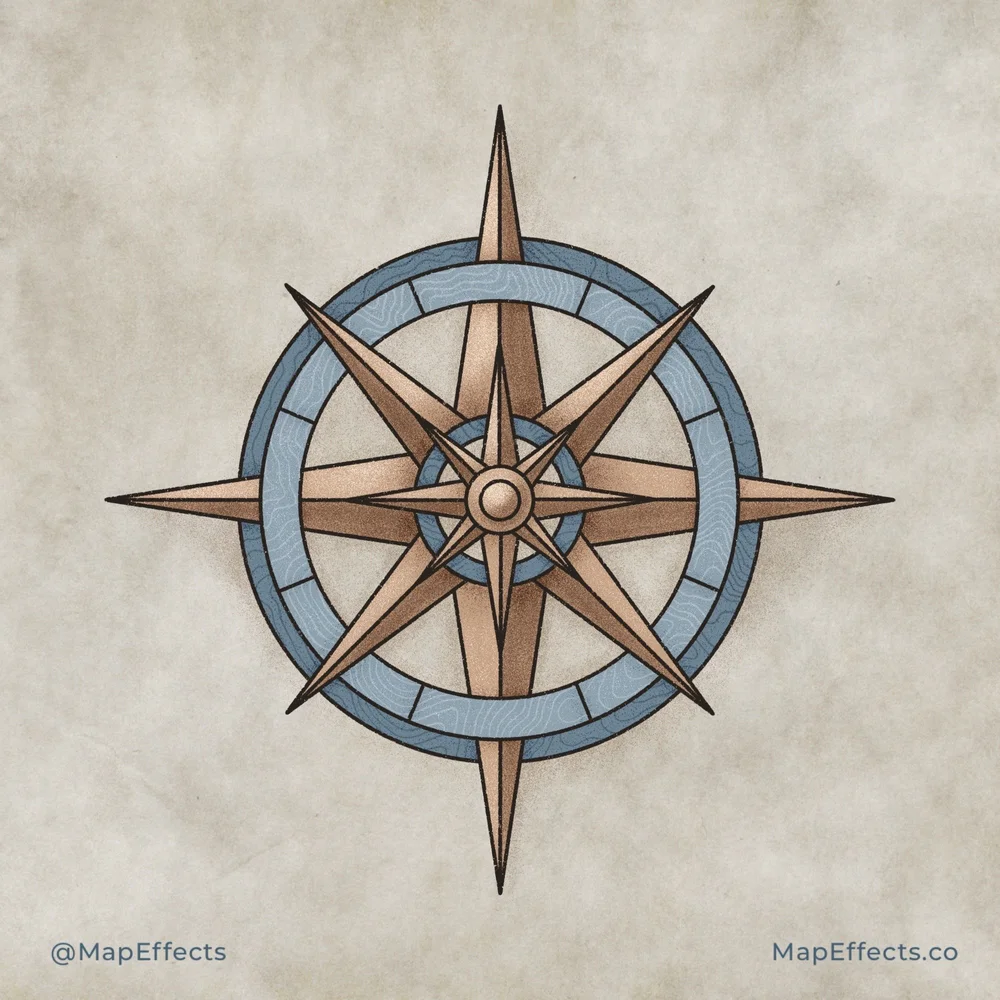 How to Draw a Compass On Your Fantasy Maps — Map Effects