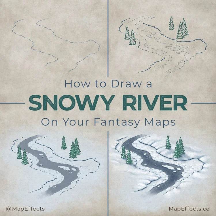 How to Draw a Snowy River on Your Fantasy Map — Map Effects