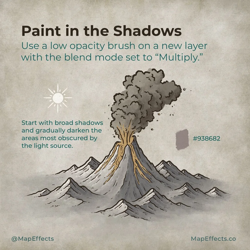 How to Draw a Volcanic Eruption on Your Fantasy Maps — Map Effects
