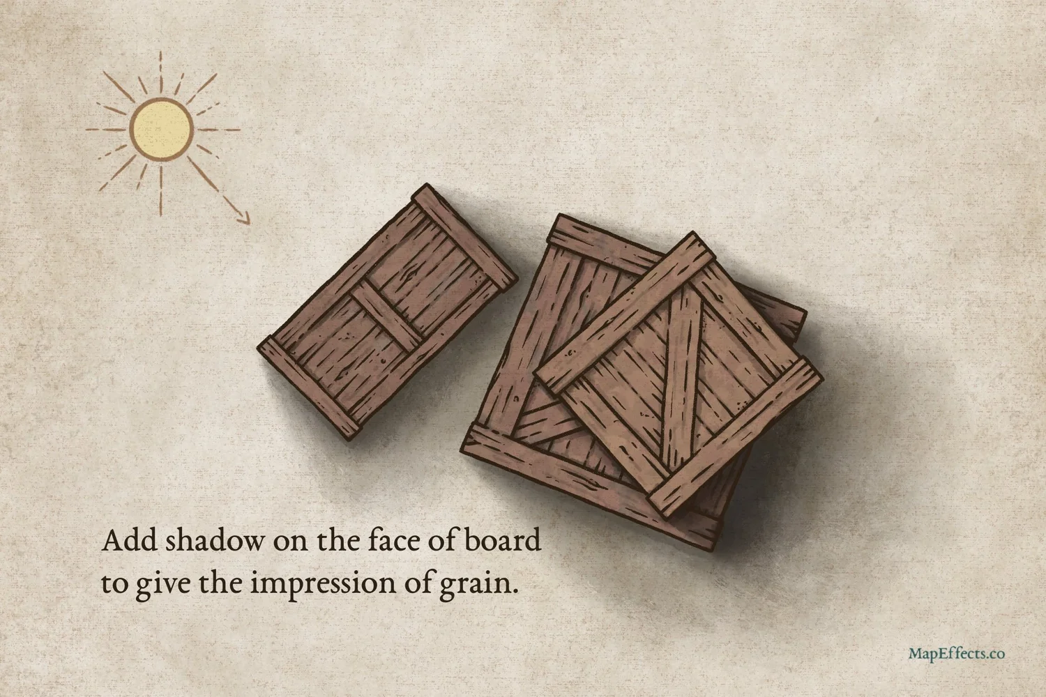 How to Draw Wood Crates on RPG Interior Maps — Map Effects