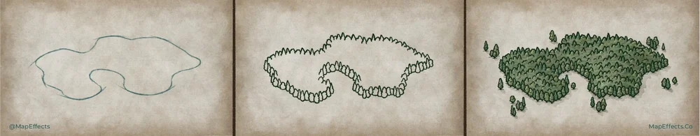 How to Draw Forests on Your Fantasy Map — Map Effects