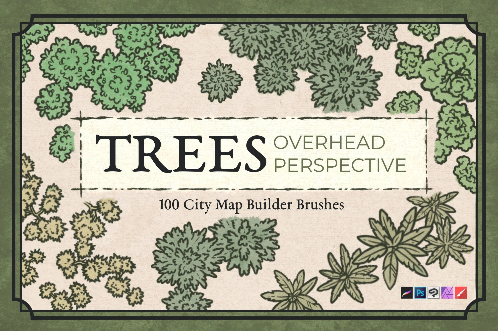 How to Draw Pine Trees - Top-Down Perspective — Map Effects