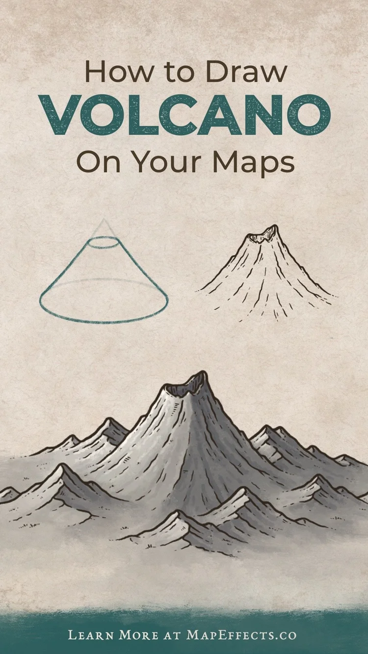How to Draw a Volcano on Your Fantasy Maps — Map Effects