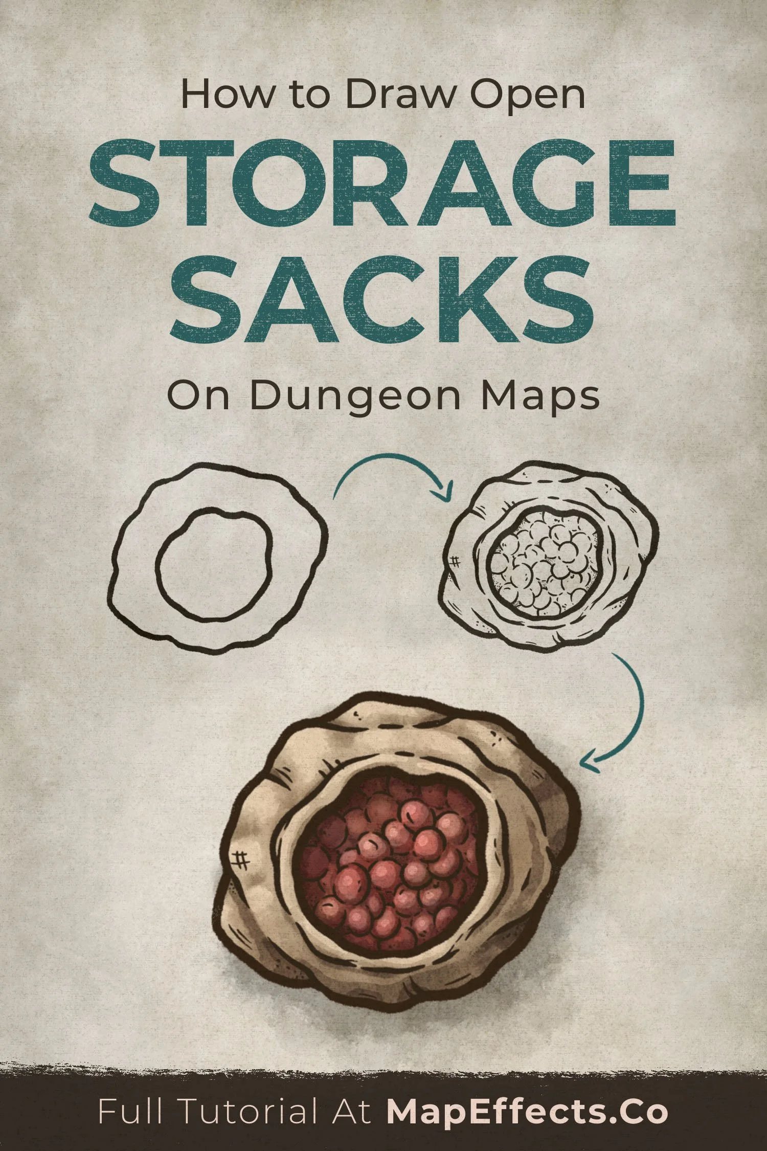 Open Storage Sack Drawing Tutorial for Dungeon Maps — Map Effects