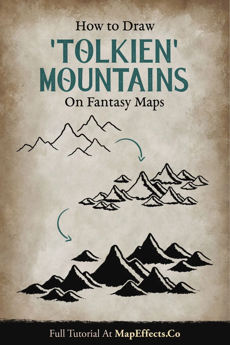 How to Draw 'Tolkien' Style Mountains on Your Fantasy Maps — Map Effects