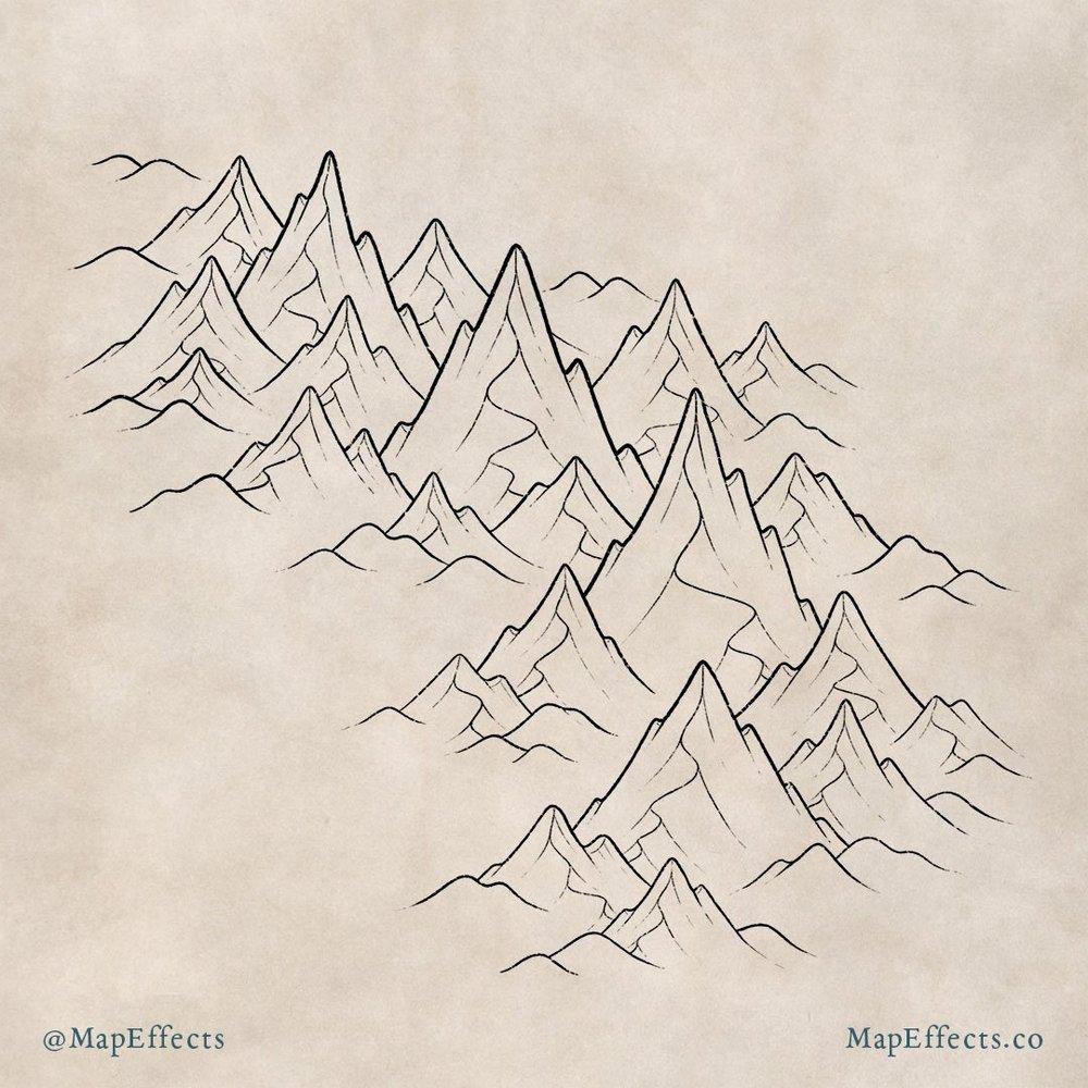 How to Draw Mountains on Your Fantasy Map — Map Effects