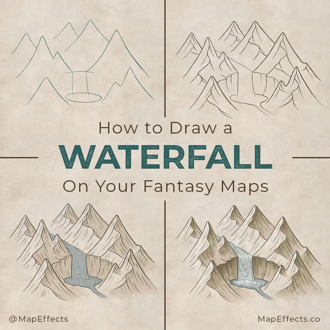 How to Draw Waterfalls on Your Fantasy Maps — Map Effects