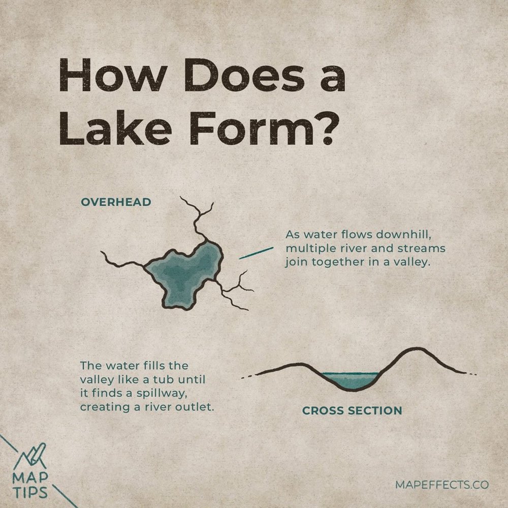 How to Draw a Lake in the Mountains on Your Fantasy Maps — Map Effects