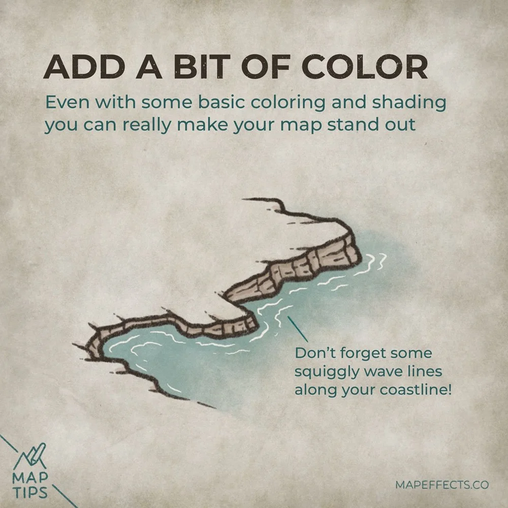 How to Draw Cliffs on the Coastline of Your Fantasy Maps — Map Effects