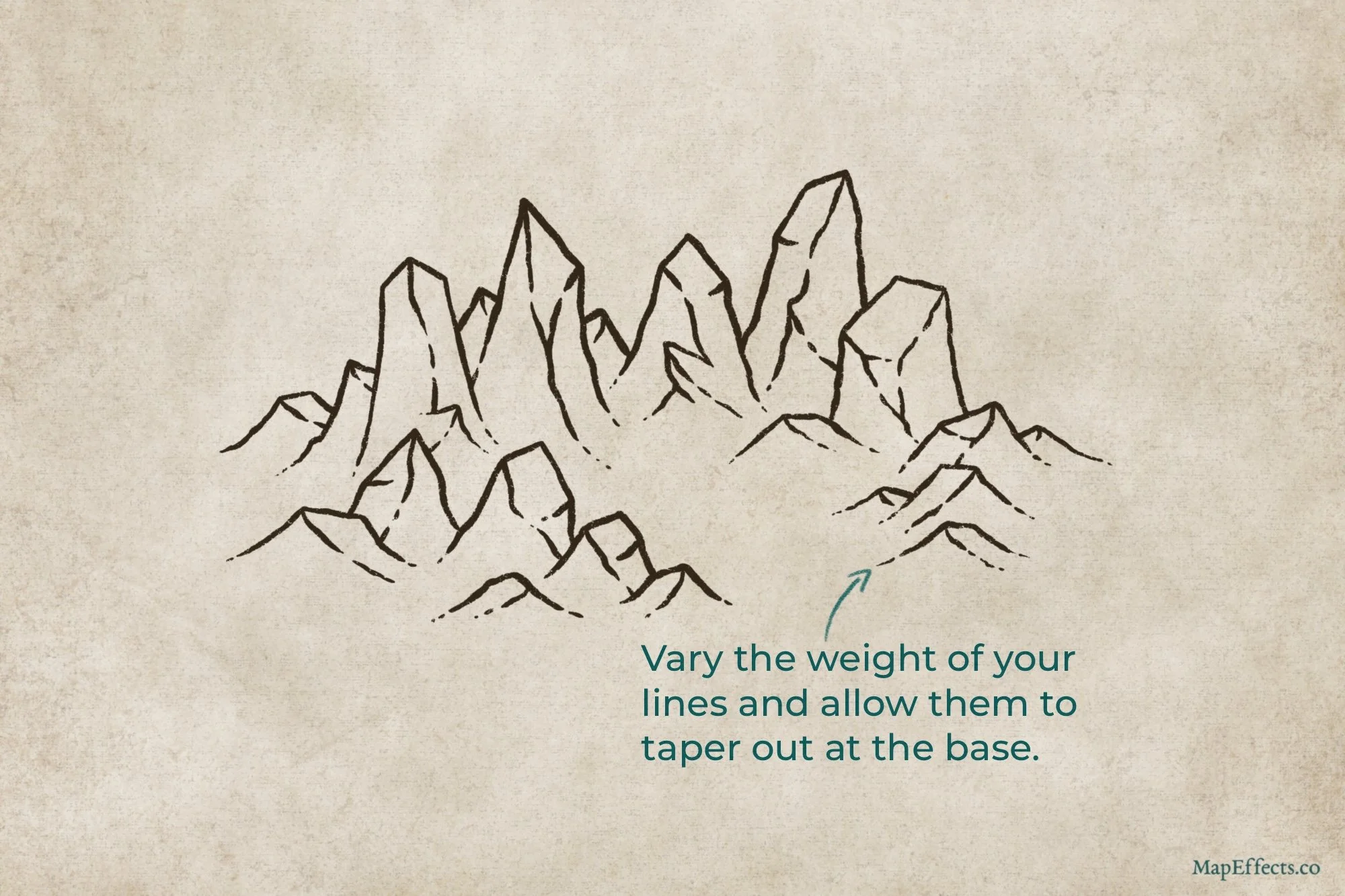 How to Draw Kragspire Mountains on Your Fantasy Map — Map Effects