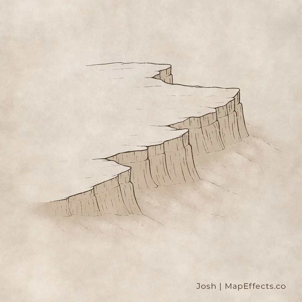 How to Draw a Plateau or Cliff on Your Fantasy Maps — Map Effects