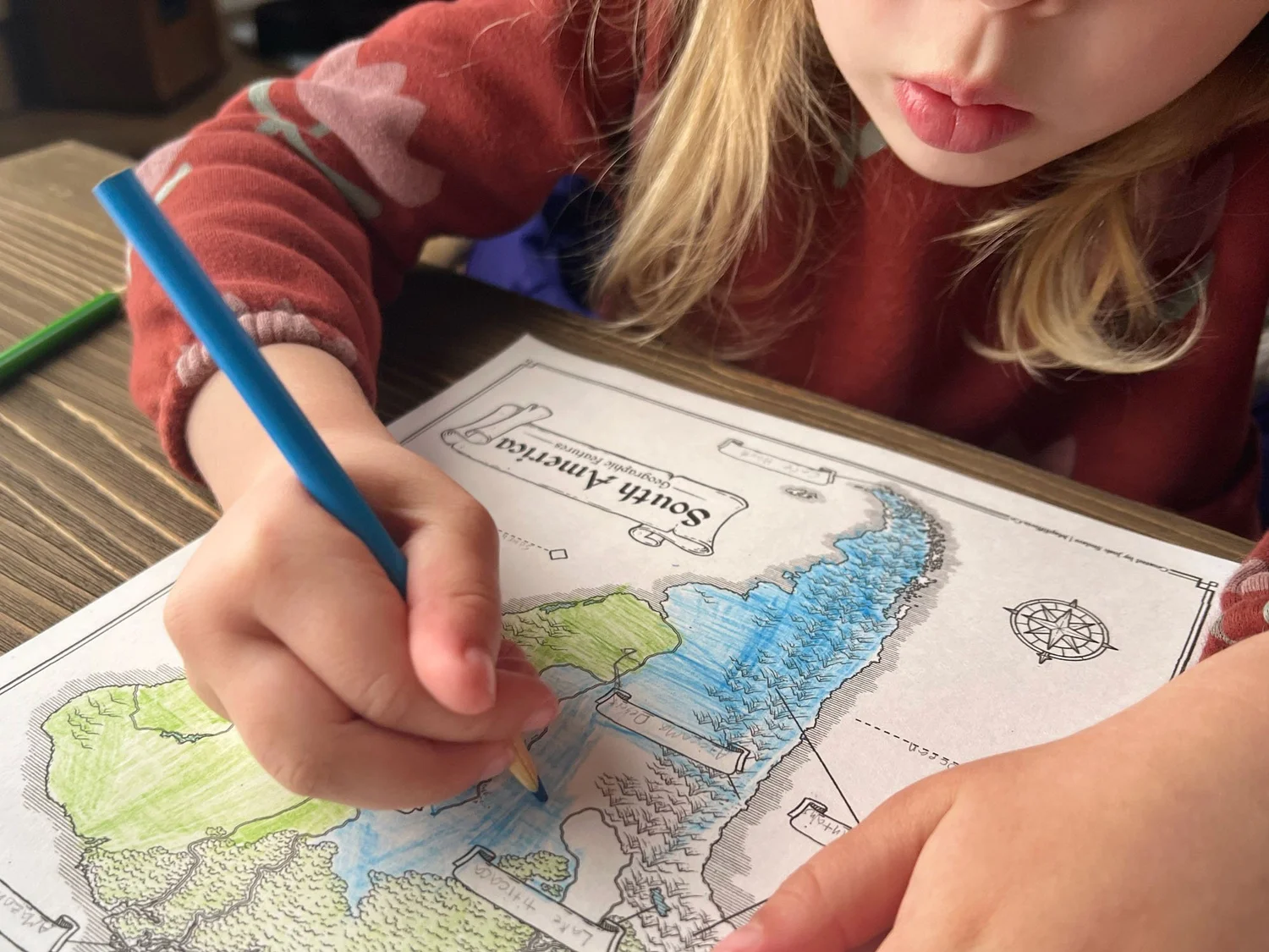 South American Hand Drawn Fillable Map for Homeschooling — Map Effects