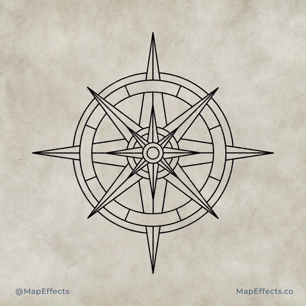 How to Draw a Compass On Your Fantasy Maps — Map Effects