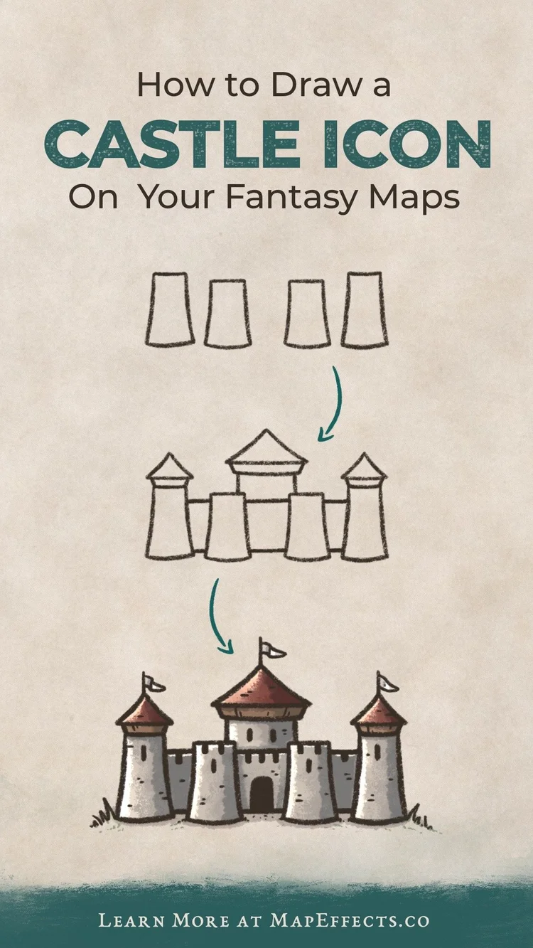 How to Draw a Castle Icon on Your Fantasy Maps — Map Effects