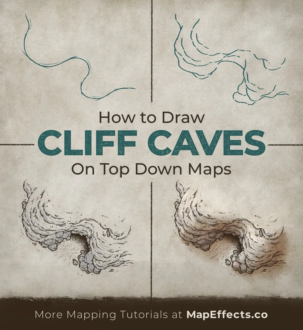 How to Draw a Cave Entrance in a Cliff on Your RPG Maps — Map Effects
