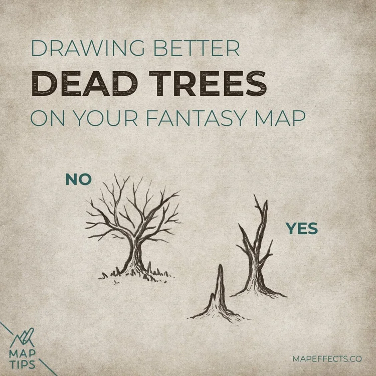 How to Draw Better Dead Trees on Fantasy Maps — Map Effects