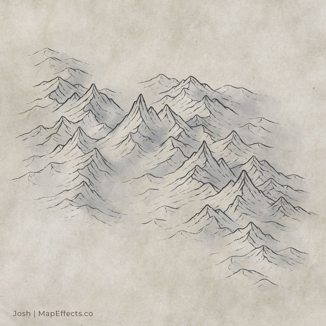 How to Draw Ridge-Line Mountains on Your Fantasy Maps — Map Effects