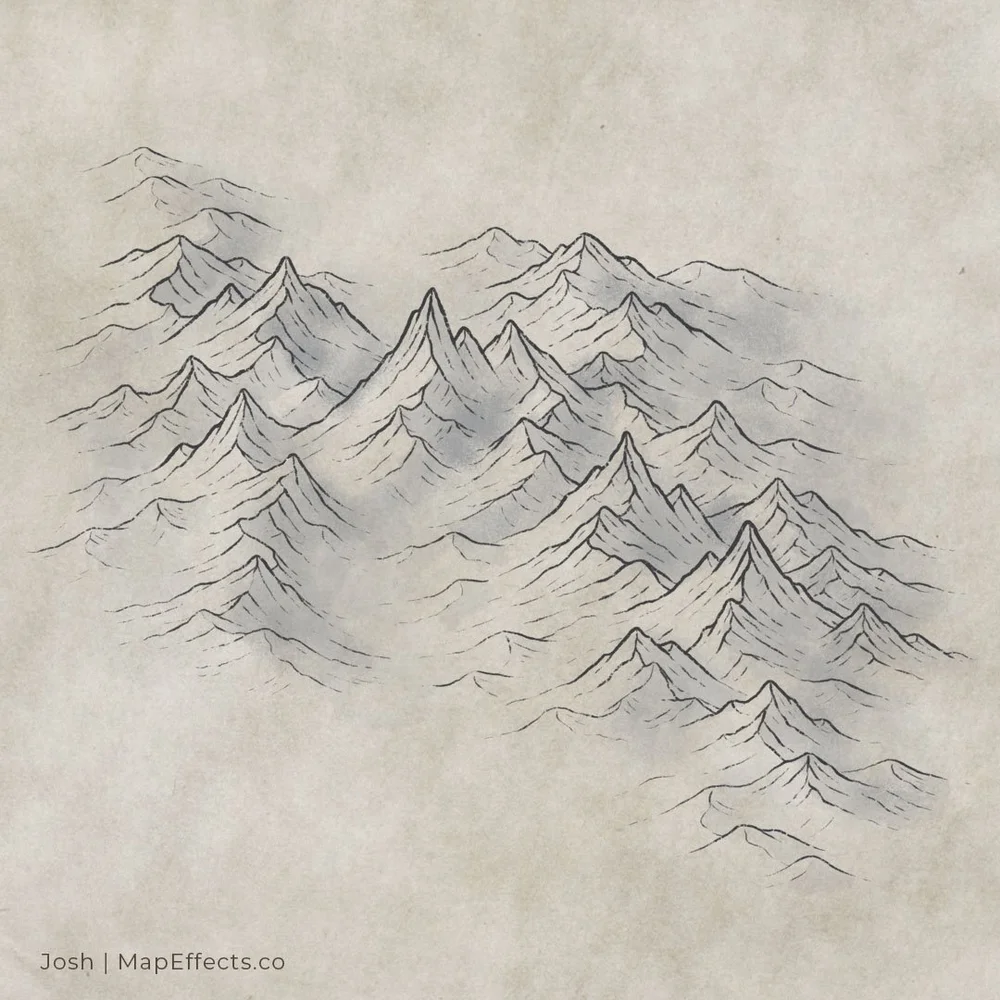 How to Draw Ridge-Line Mountains on Your Fantasy Maps — Map Effects